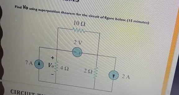 Solved Find Vo using superposition theorem for the circuit | Chegg.com