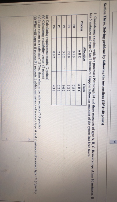 Solved Section Three Solving problems by following the | Chegg.com