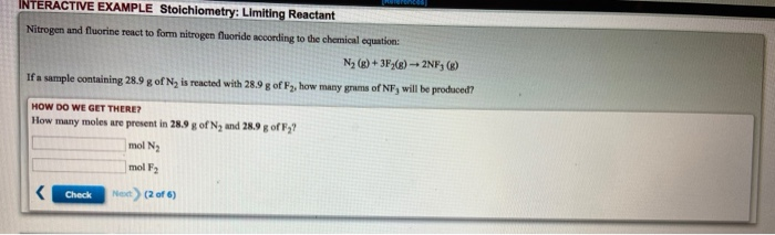 Solved INTERACTIVE EXAMPLE Stoichiometry: Limiting Reactant | Chegg.com