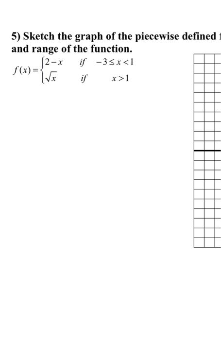 Solved 5) Sketch the graph of the piecewise defined and | Chegg.com