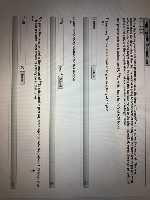 Solved Tagging with Technetium [23 During the testing | Chegg.com
