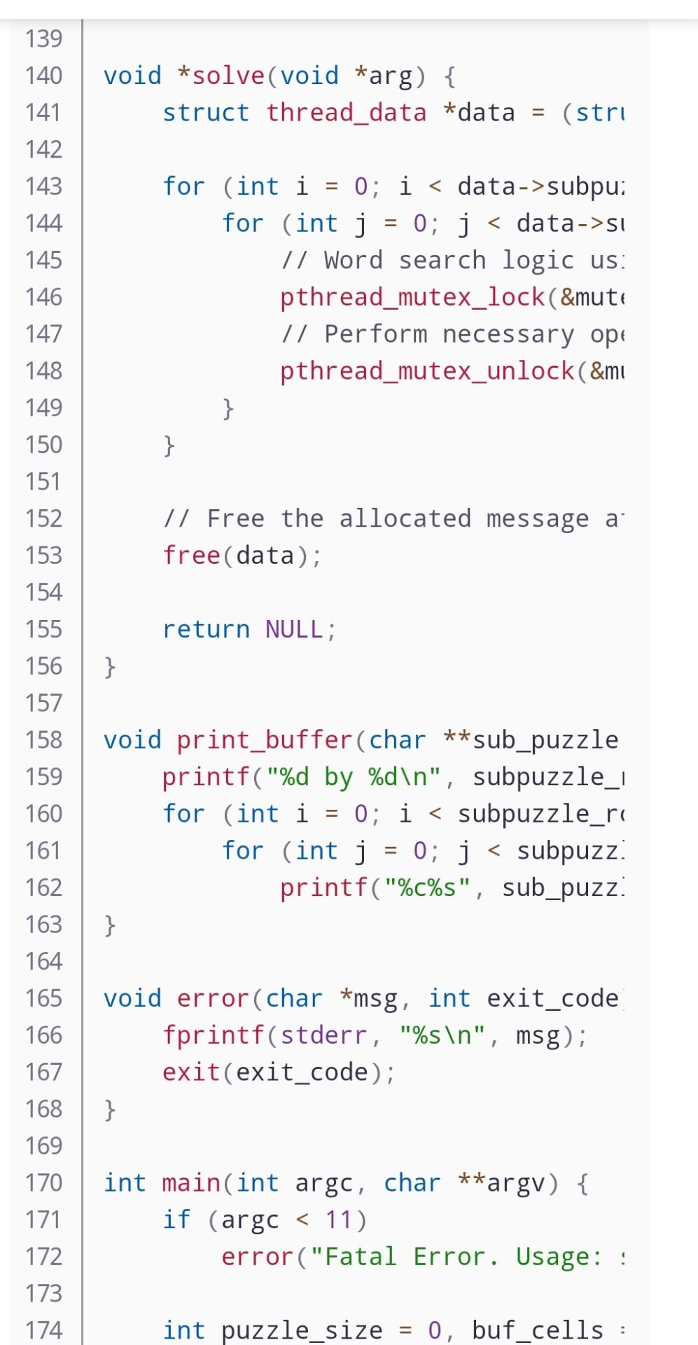 Solved Please debug and run in Unix environment. Run it with | Chegg.com