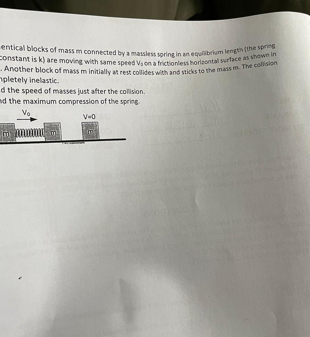 Solved entical blocks of mass m connected by a massless | Chegg.com