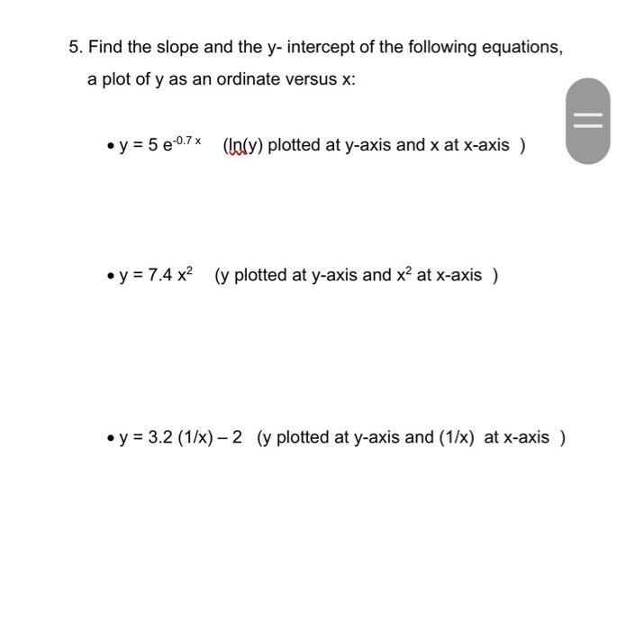 Solved 5. Find the slope and the y-intercept of the | Chegg.com