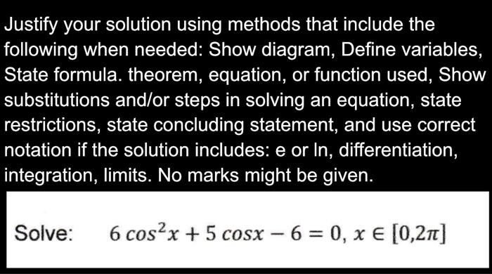Solved Justify your solution using methods that include the | Chegg.com