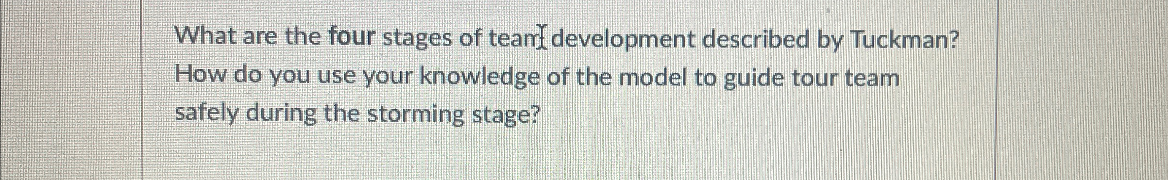 Solved What are the four stages of tearr development | Chegg.com
