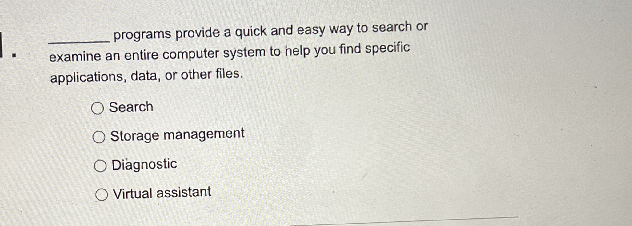Solved programs provide a quick and easy way to search | Chegg.com