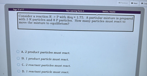 Solved PieviousNextClosPere is ef 17Der Learniry Pivits | Chegg.com