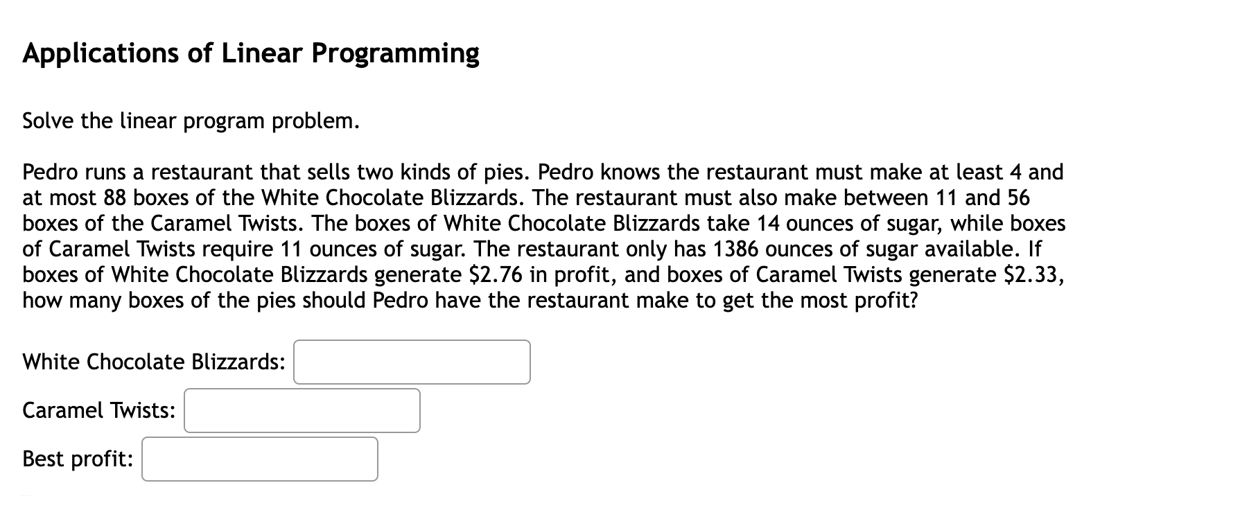 Solved Applications of Linear ProgrammingSolve the linear | Chegg.com