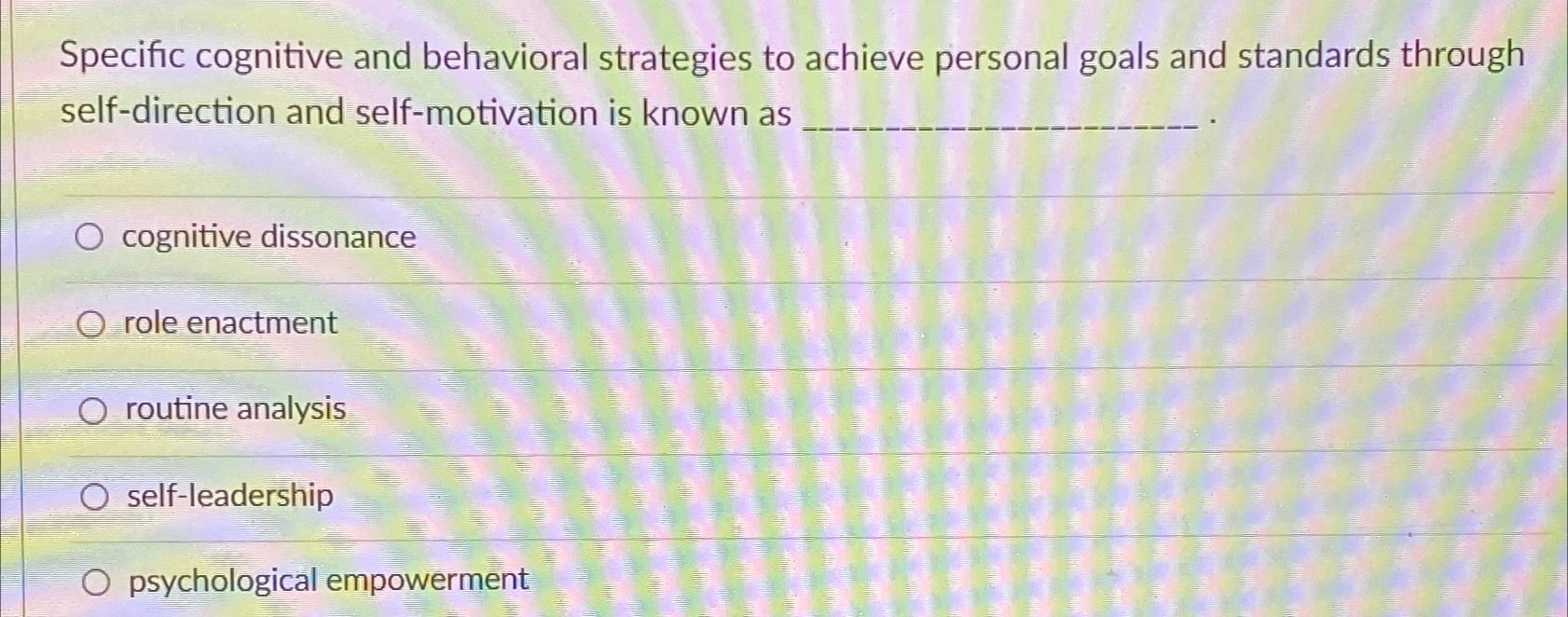 Solved Specific cognitive and behavioral strategies to | Chegg.com