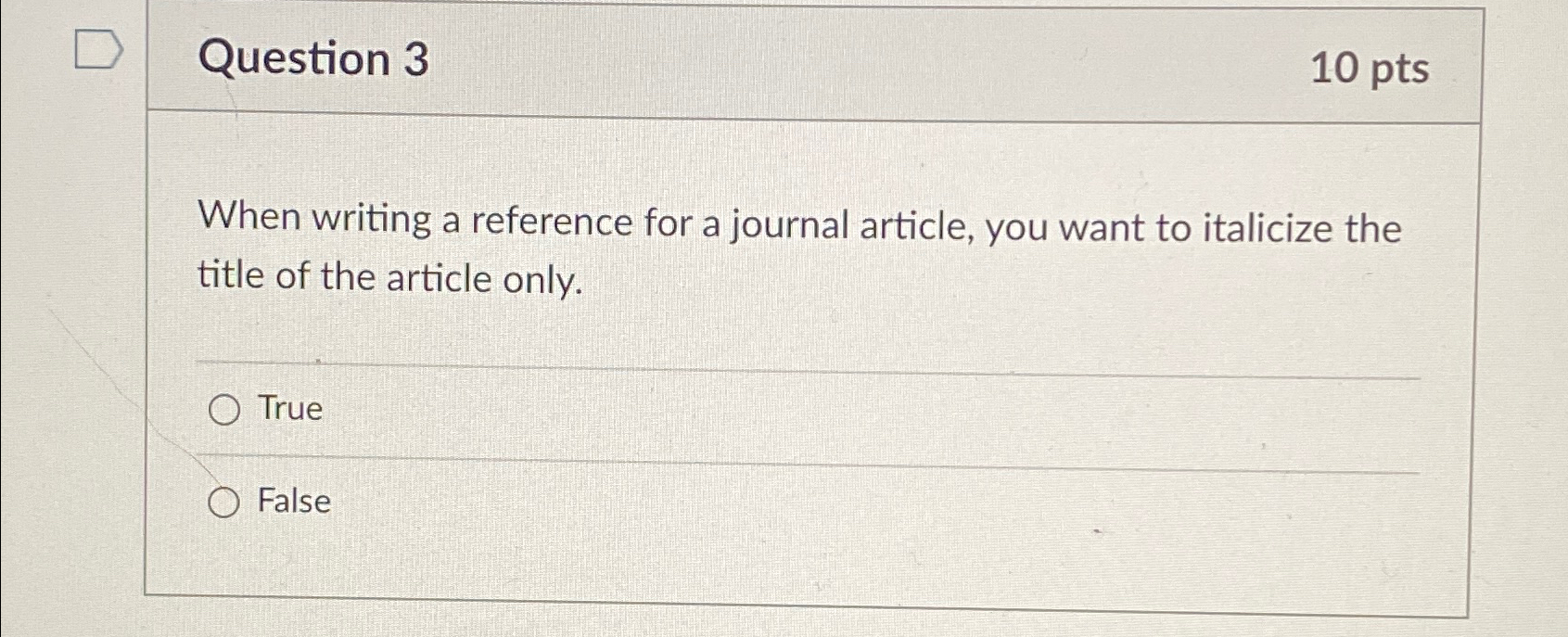 Solved Question 310 ﻿ptsWhen writing a reference for a | Chegg.com