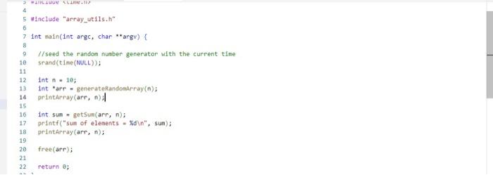 Solved these files using: gcc -c array_utils.c gec | Chegg.com