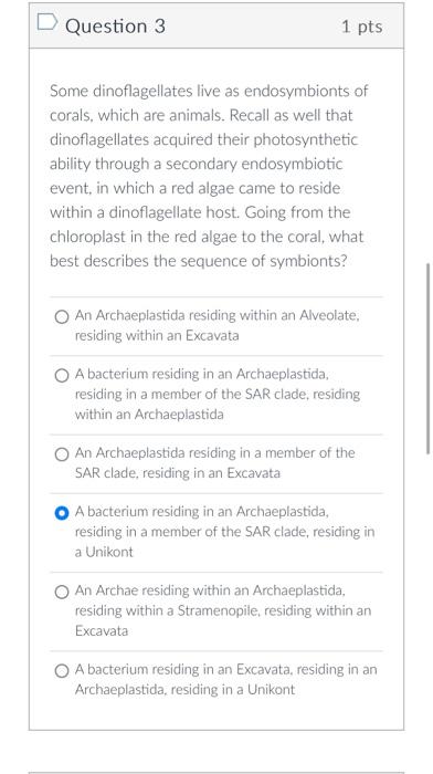 Solved The SAR clade contains all of the following organisms | Chegg.com