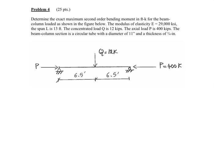 Solved Determine the exact maximum second order bending | Chegg.com