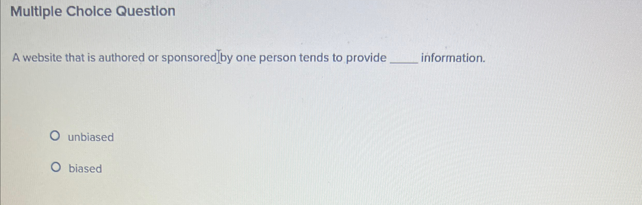 Solved Multiple Choice Question A website that is authored | Chegg.com