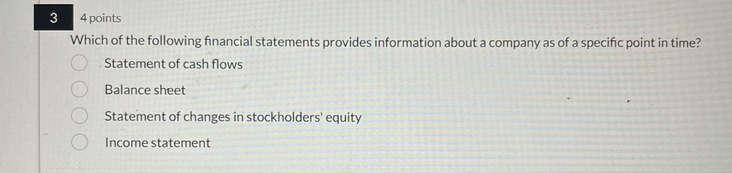 Solved 34 ﻿pointsWhich of the following financial statements | Chegg.com