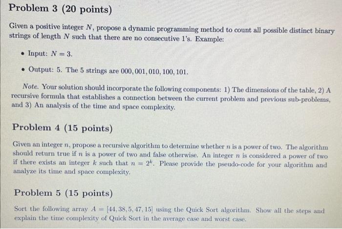 Given a positive integer N, propose a dynamic | Chegg.com Given a positive integer N, propose a dynamic | Chegg.com