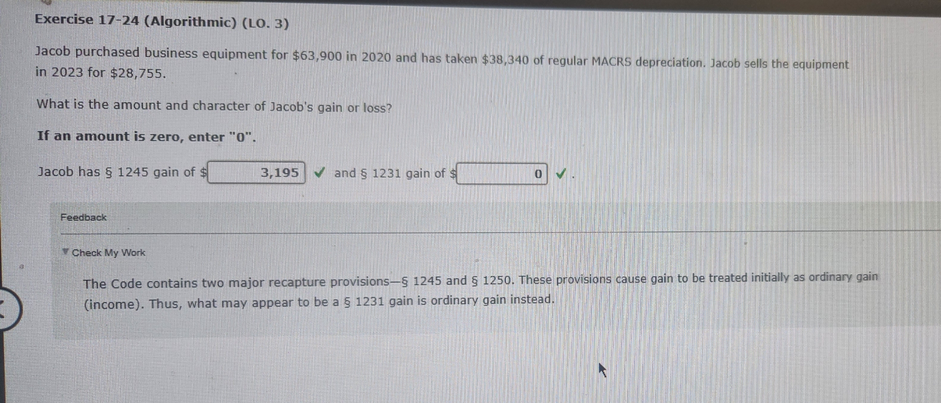 Solved Exercise 17-24 (Algorithmic) (LO. 3)Jacob purchased | Chegg.com