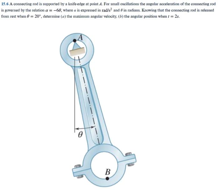 Solved 15.6 A connecting rod is supported by a knife-edge at | Chegg.com