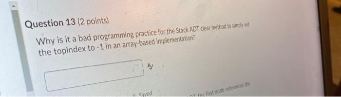 Solved Question 13 (2 points) Why is it a bad programming | Chegg.com