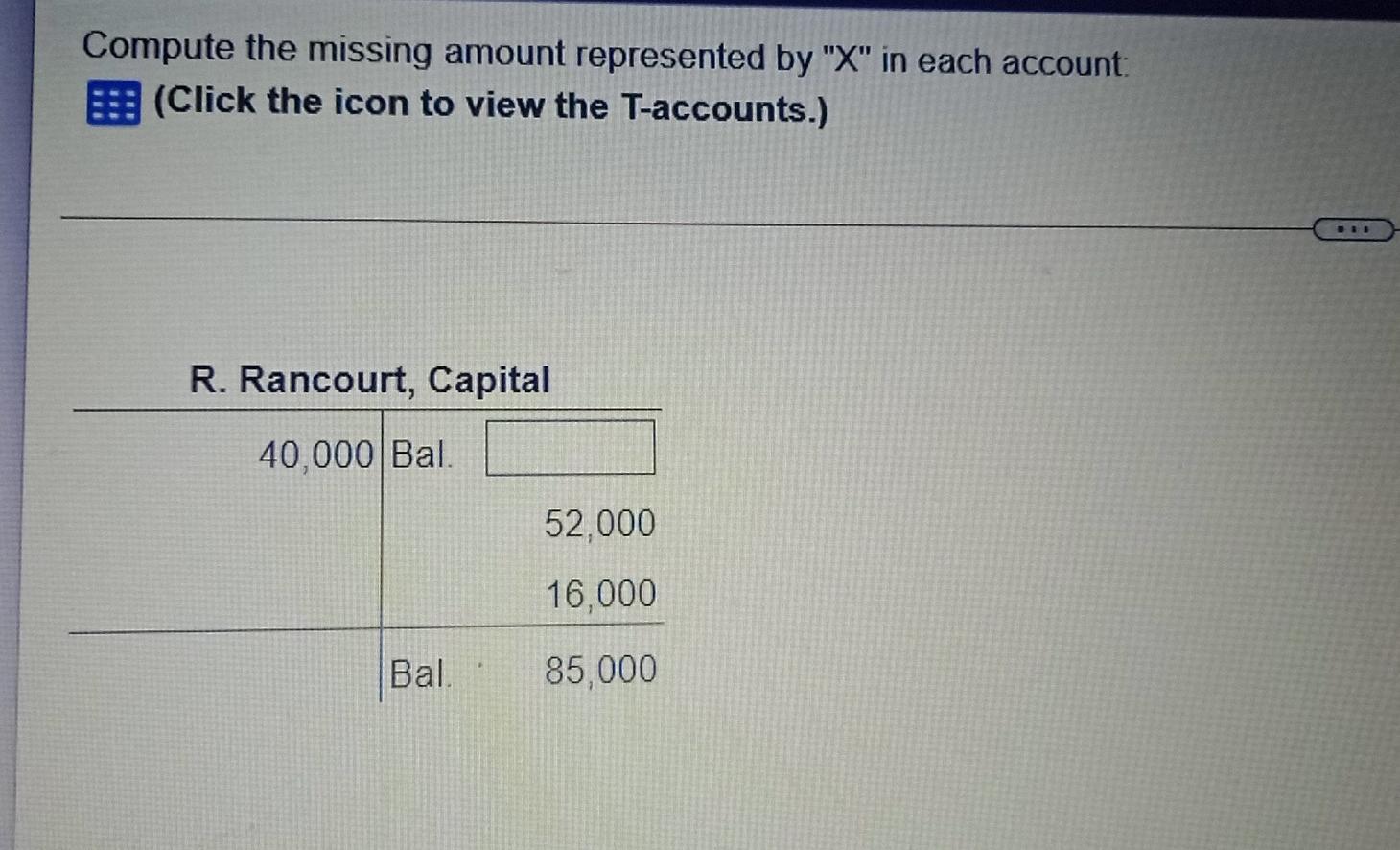 Solved Compute the missing amount represented by "X" in each | Chegg.com