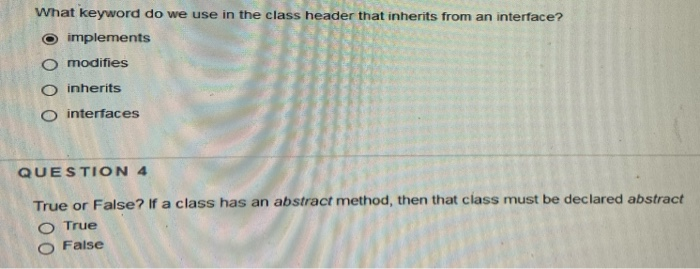 Solved What keyword do we use in the class header that | Chegg.com