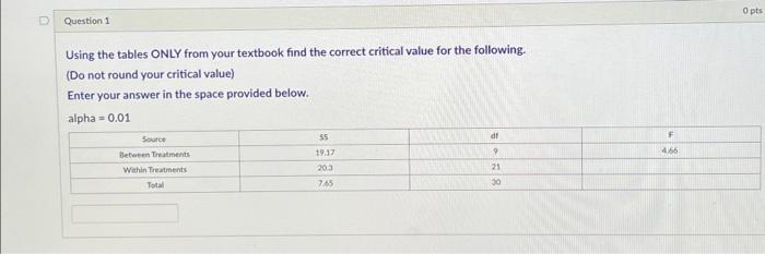 [Solved]: Using the tables ONLY from your textbook find the