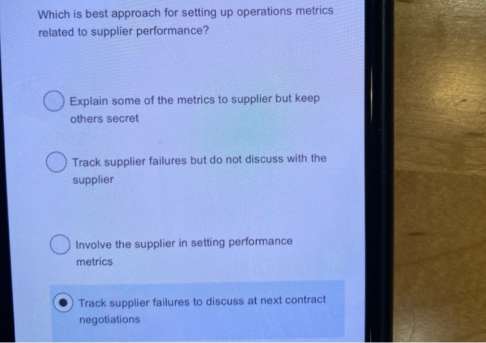 Solved Which is best approach for setting up operations | Chegg.com