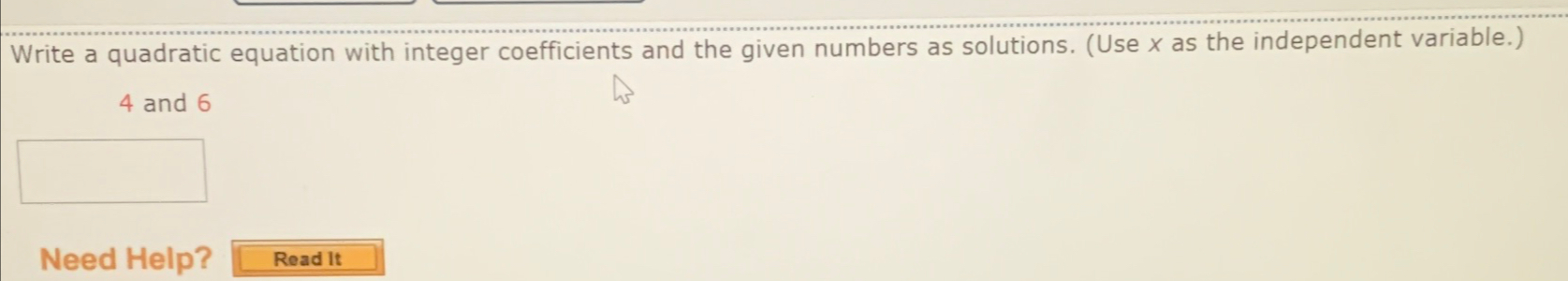 Solved Write a quadratic equation with integer coefficients | Chegg.com