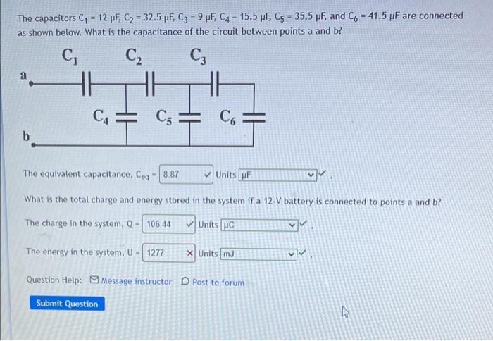 Solved The capacitors C1 - 12 pF, C2 -32.5 pE, C3 = 9 pF, C4 | Chegg.com