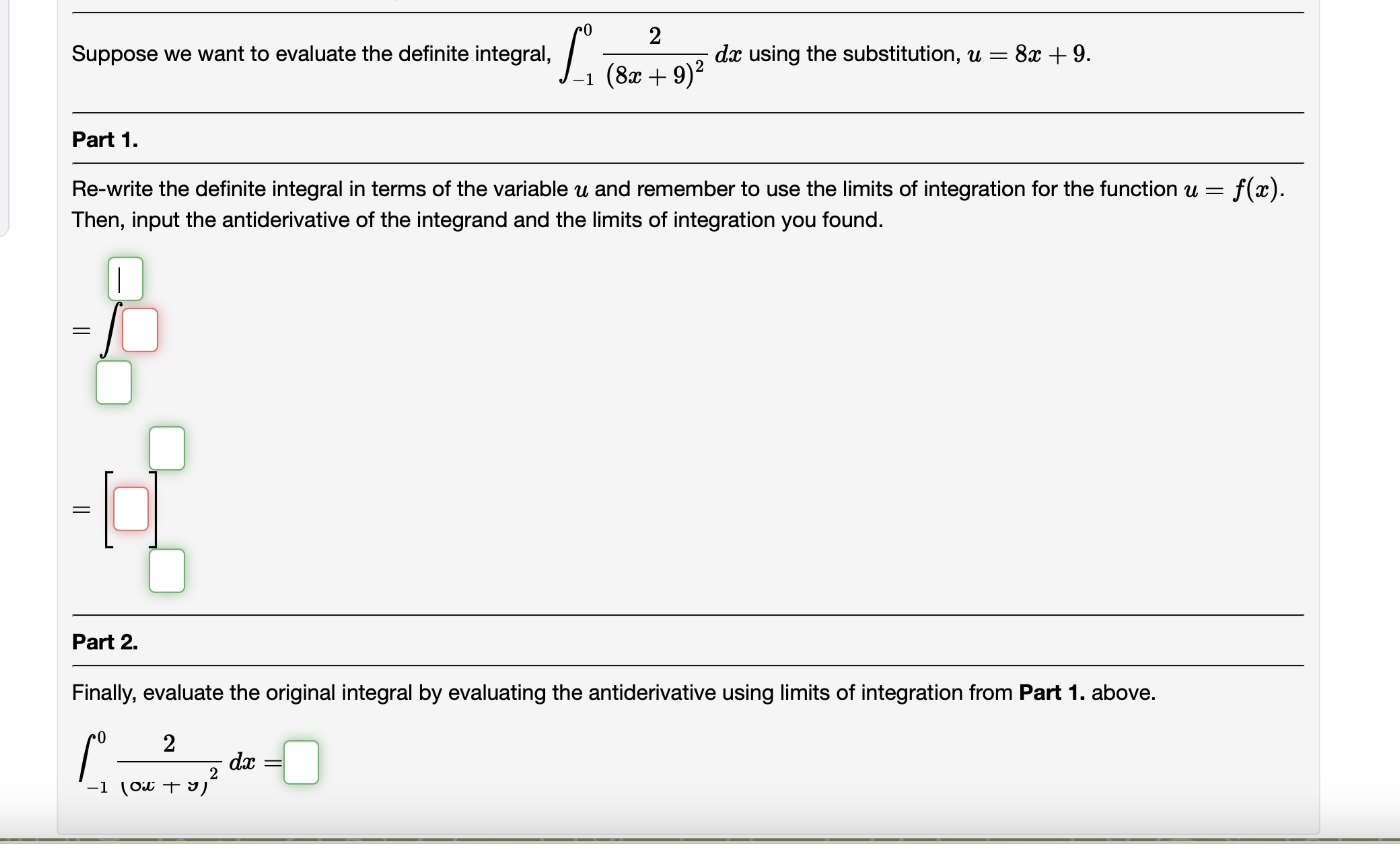 Solved Suppose we want to evaluate the definite integral, | Chegg.com