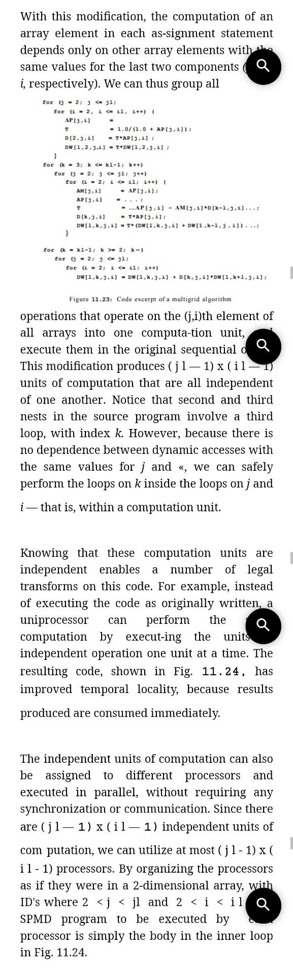 Solved With this modification, the computation of an array | Chegg.com