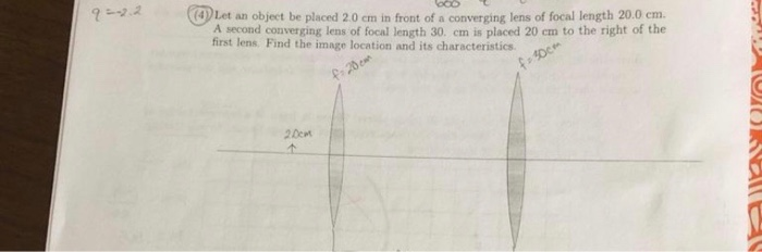 Solved 91.2 ( Let an object be placed 20 cm in front of a | Chegg.com
