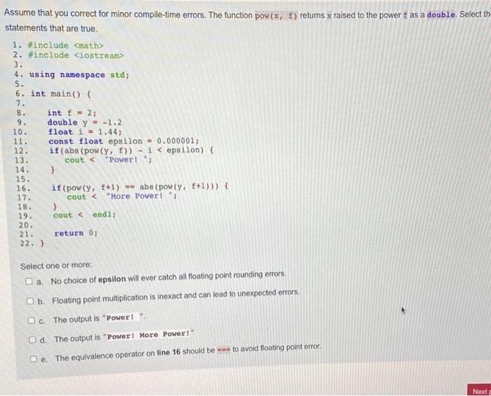 Solved Assume that you correct for minor compile-time | Chegg.com