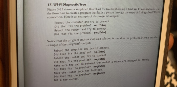 17. Wi-Fi Diagnostic Tree Figure 3-23 shows a | Chegg.com 17. Wi-Fi Diagnostic Tree Figure 3-23 shows a | Chegg.com