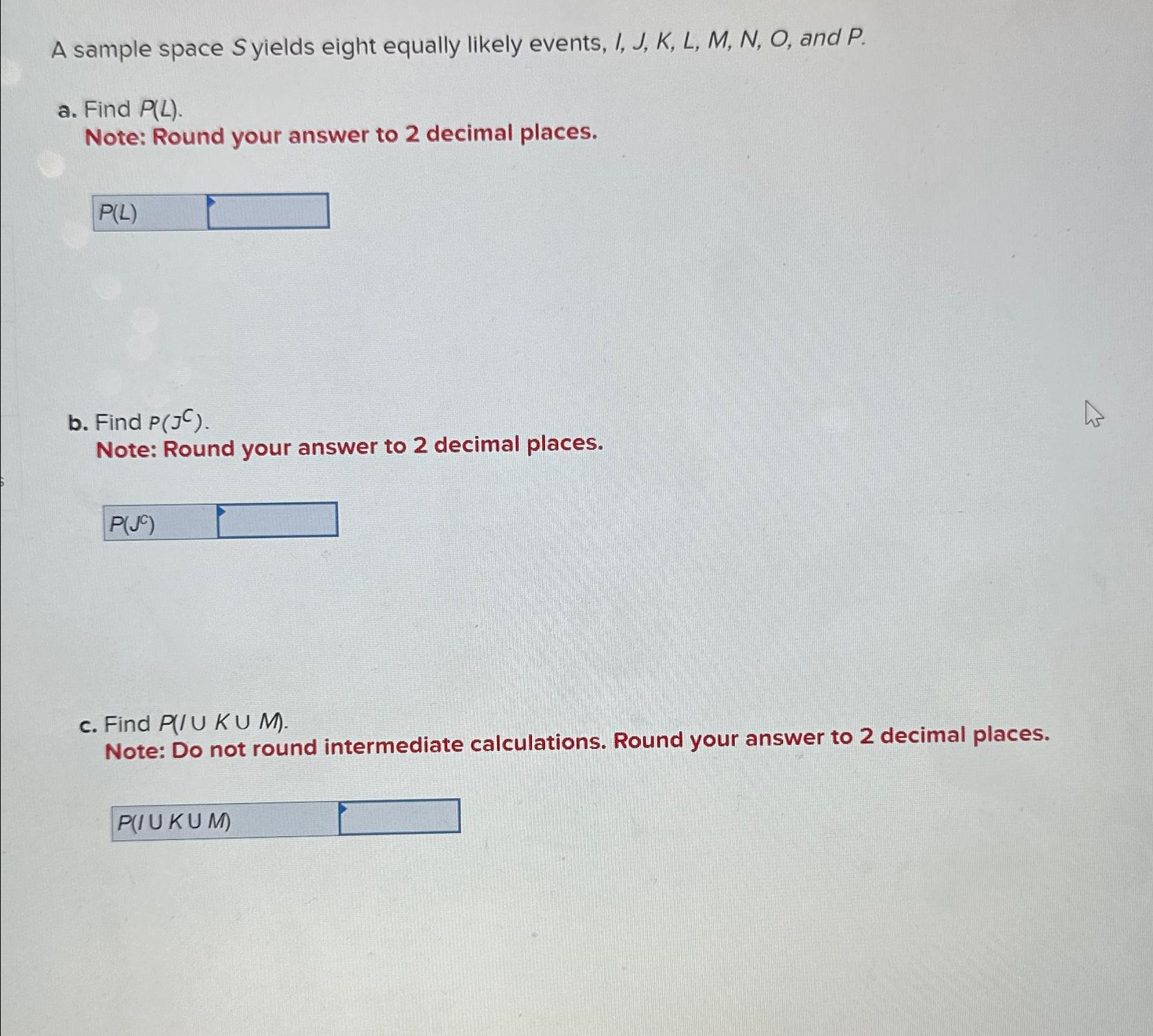 Solved A sample space S ﻿yields eight equally likely events, | Chegg.com