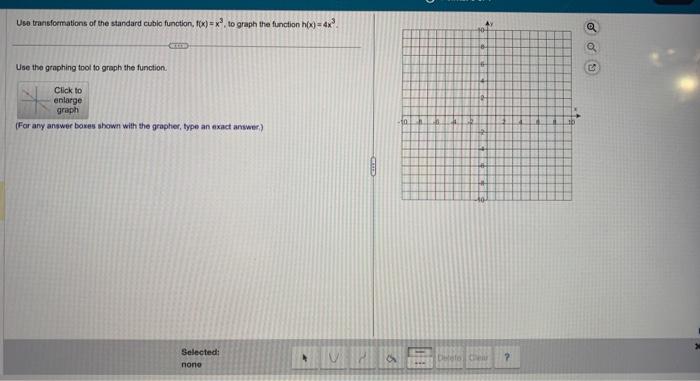 Solved Use transformations of the standard cubio function, | Chegg.com