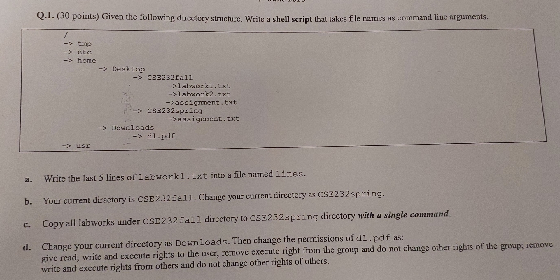Solved Q.1. (30 ﻿points) ﻿Given the following directory | Chegg.com