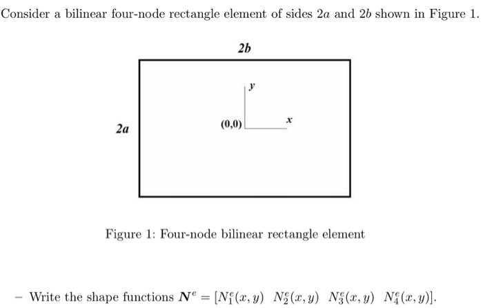 Solved Consider a bilinear four-node rectangle element of | Chegg.com