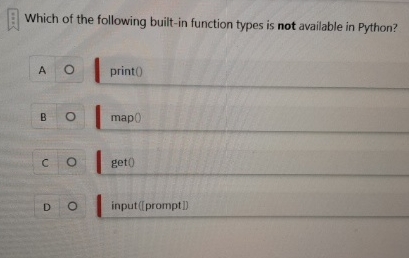 Solved Which of the following built-in function types is not | Chegg.com