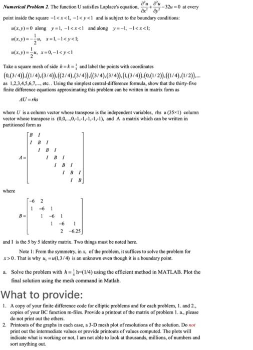Numerical Problem 2. The function U satisfies | Chegg.com
