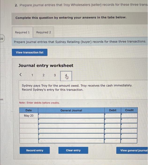 Solved Sydney Retailing (buyer) and Troy Wholesalers | Chegg.com