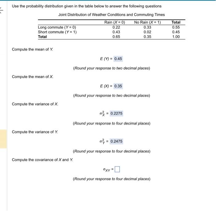 Solved Use the probability distribution given in the table | Chegg.com