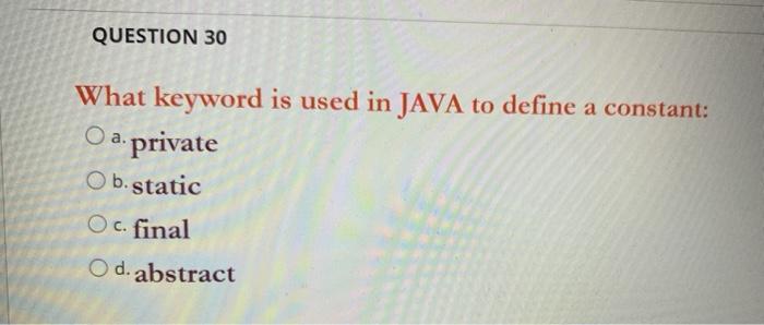 Solved Question 31 Which Method Returns An Array Of The 