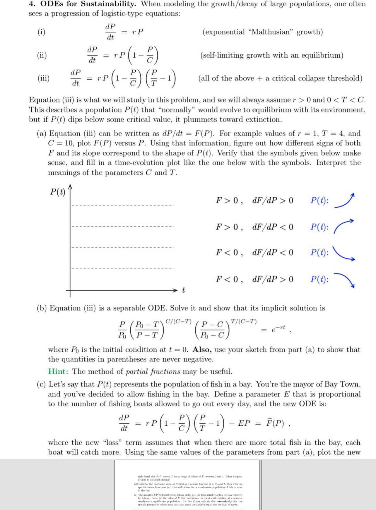 Solved ODEs for Sustainability. When modeling the | Chegg.com