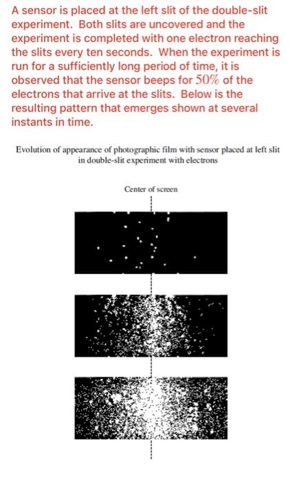 Solved A sensor is placed at the left slit of the | Chegg.com
