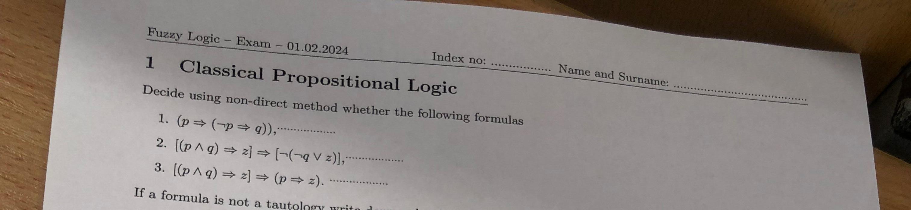 Solved Fuzzy Logic - ﻿Exam - 01.02.2024Index no:Name and | Chegg.com
