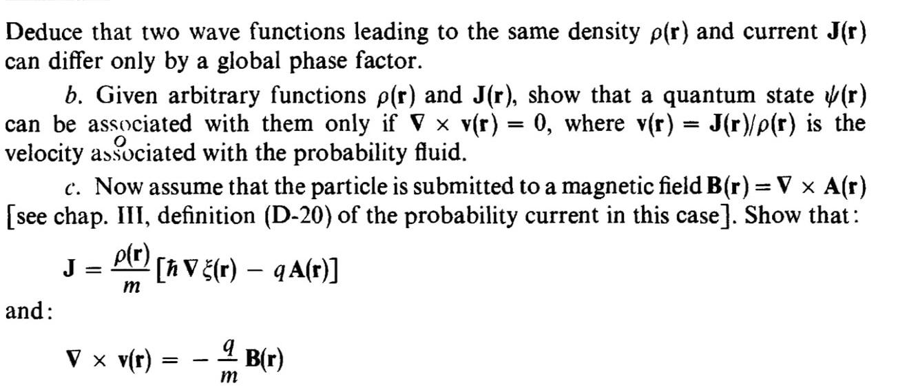 Solved Deduce that two wave functions leading to the same | Chegg.com