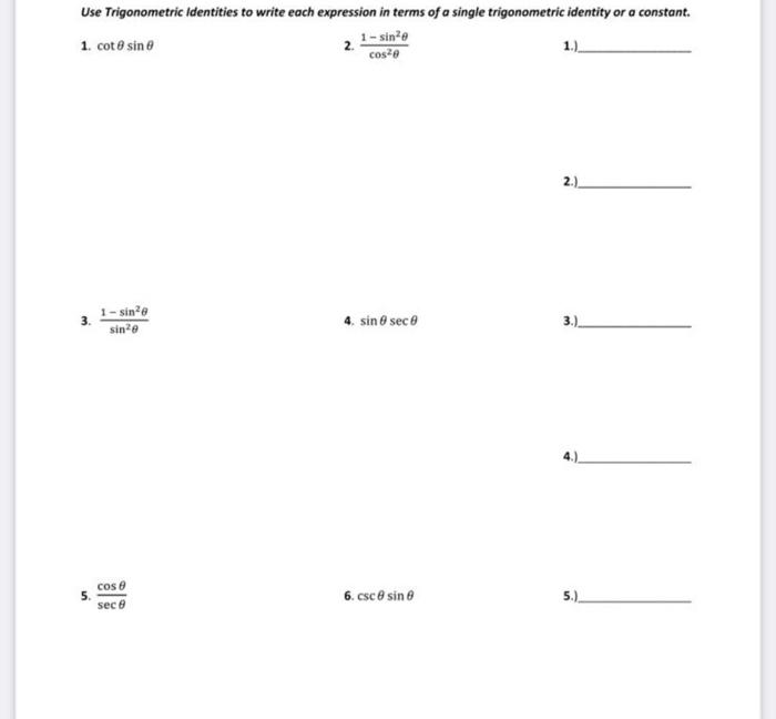 Solved Use Trigonometric Identities to write each expression | Chegg.com