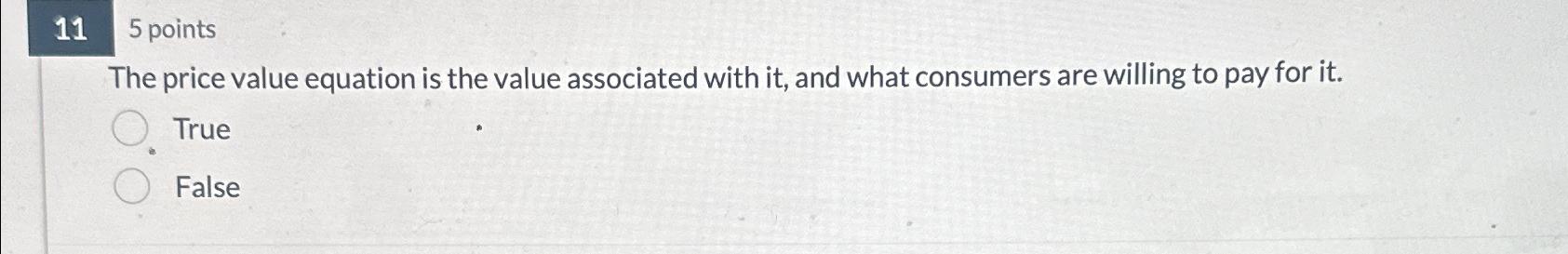 Solved The price value equation is the value associated with | Chegg.com